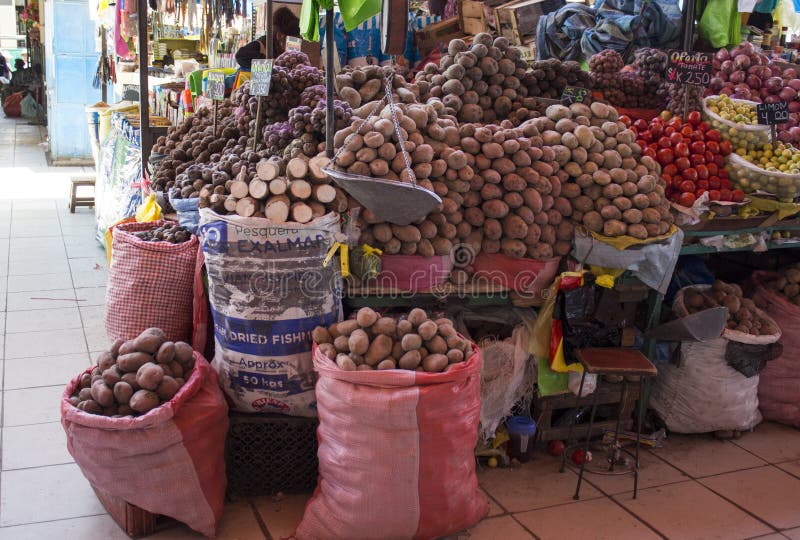 Peruvian Native Potatoes on a Market in Arequipa, Peru Editorial Image ...