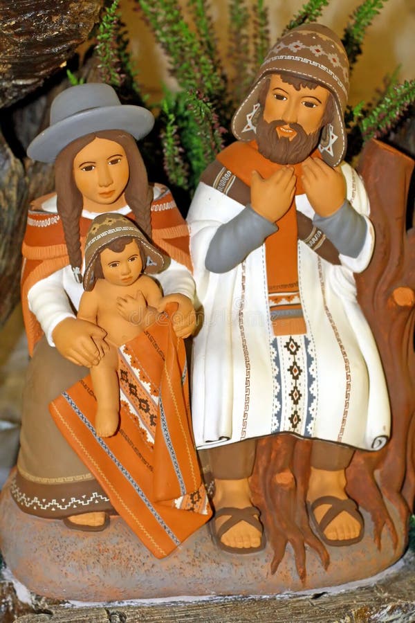 Peruvian Nativity Scene with Holy Family and Jesus Stock Image - Image ...
