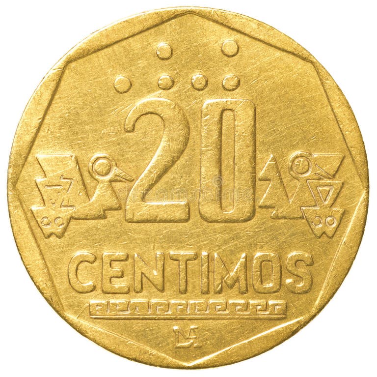 20 Peruvian Nuevo Sol Centimos Coin Stock Image - Image of shine, money ...