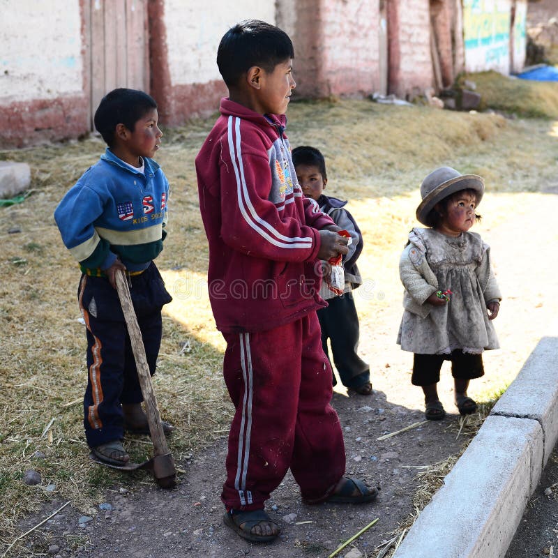 Peruvian peasant children editorial photography. Image of peruvian ...