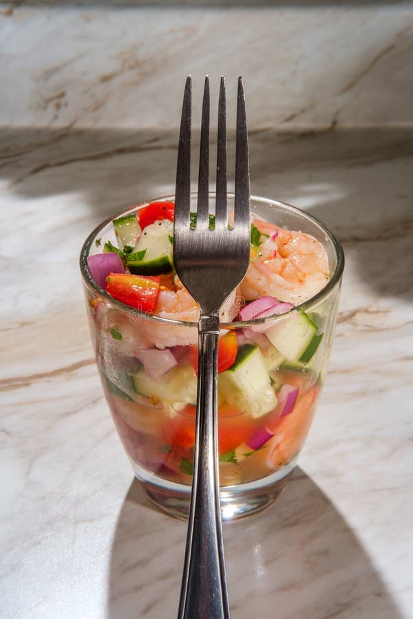 Peruvian Shrimp Ceviche stock image. Image of table - 192600653