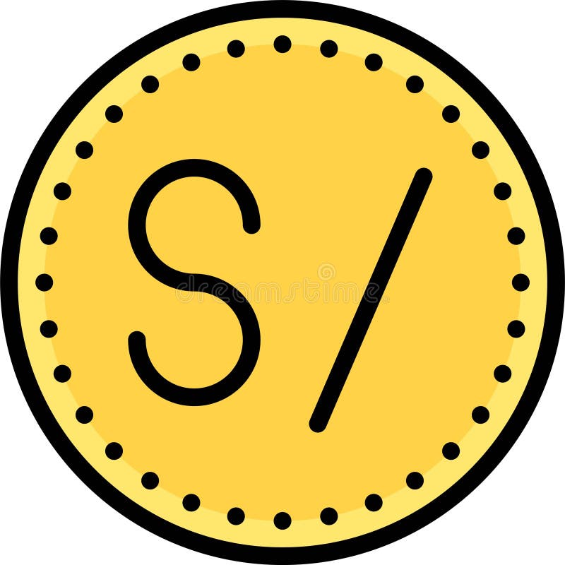Peruvian Sol Coin Icon, Currency of Peru Stock Vector - Illustration of ...