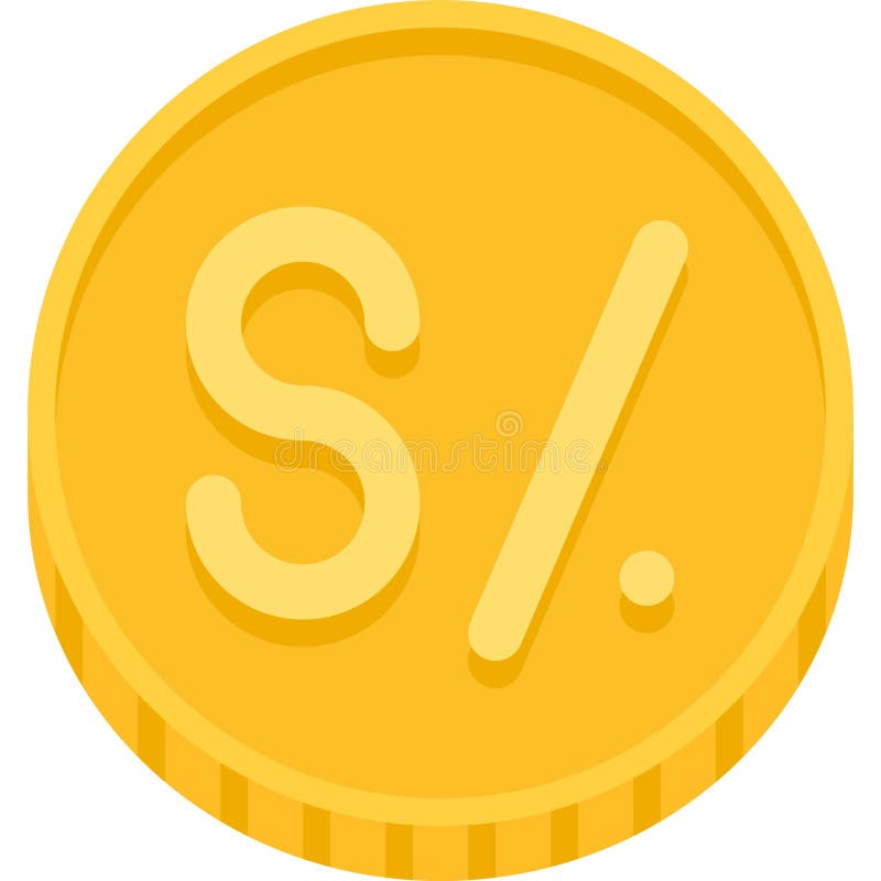 Peruvian Sol Coin Icon, Currency of Peru Stock Vector - Illustration of ...