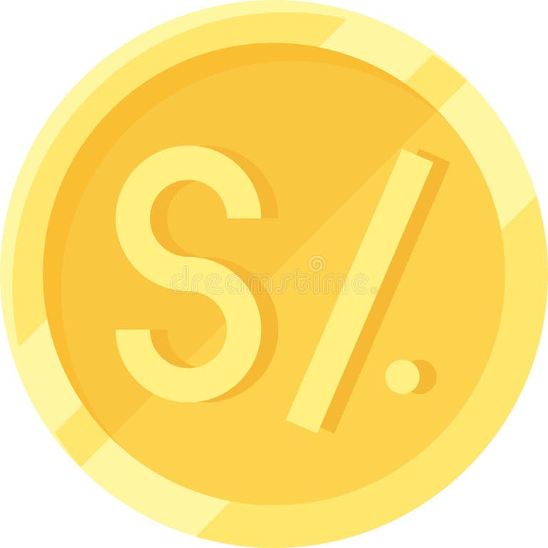 Peruvian Sol Coin Icon, Currency of Peru Stock Vector - Illustration of ...