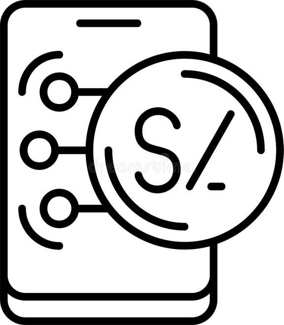 Peruvian Sol Outline Vector Icon Stock Vector - Illustration of symbol ...