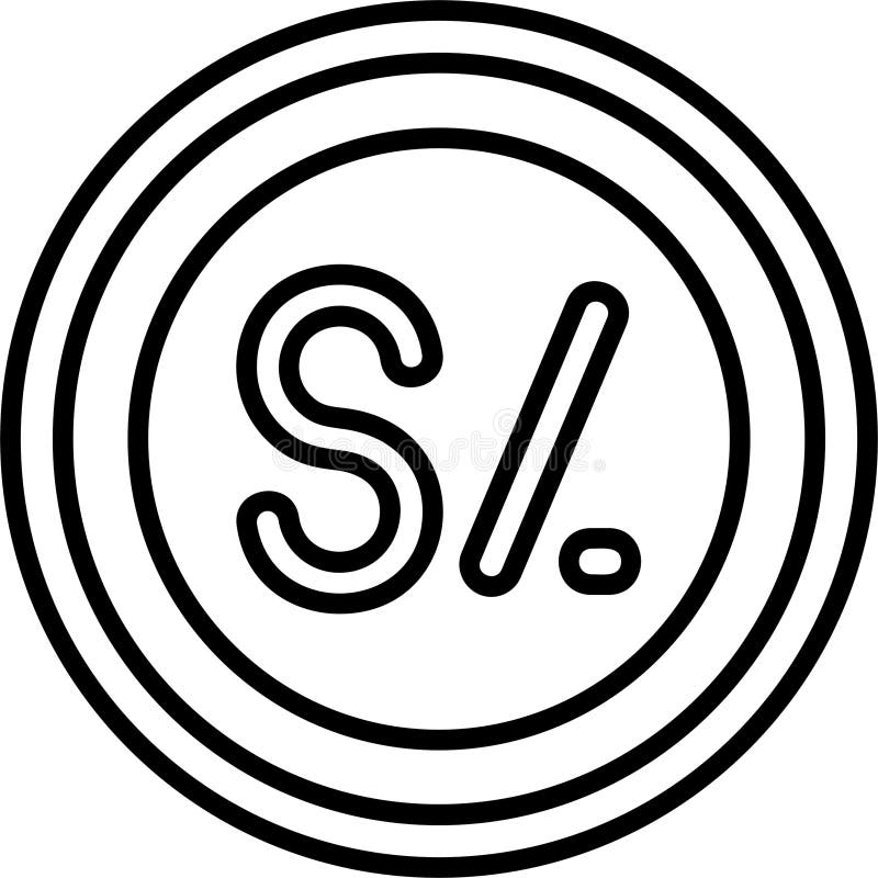 Peruvian Sol Symbol Outline Vector Icon Stock Vector - Illustration of ...