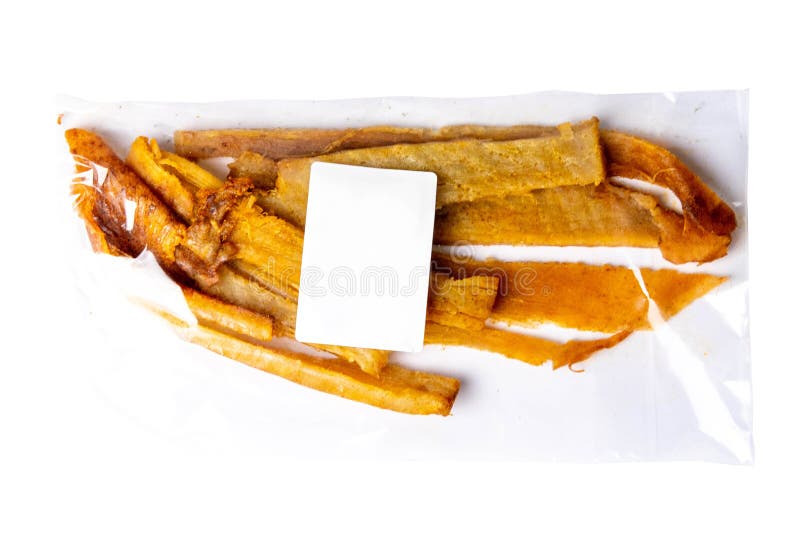 Peruvian Squid in a Transparent Package with a White Label Isolated on ...