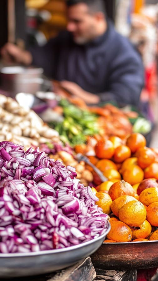 A Peruvian Stall Selling Ceviche with Citrus-marinated Fish and Red ...