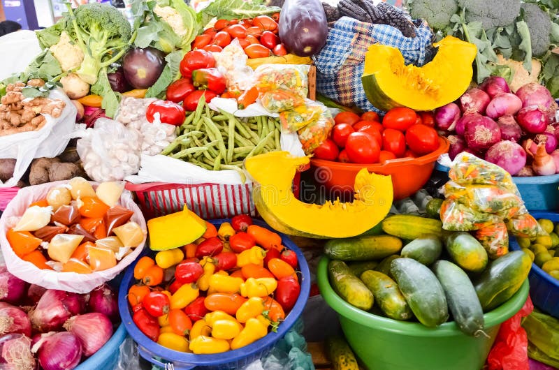 Peruvian vegetable stand stock image. Image of pepper - 94986453