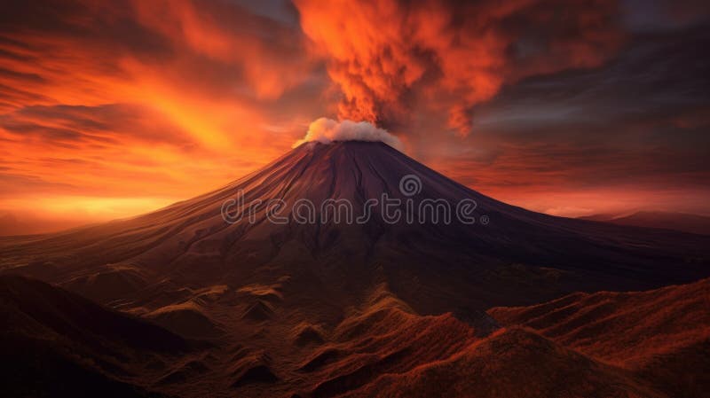 Peruvian Volcano Sunset in Hyper-detailed 8k Resolution Stock ...