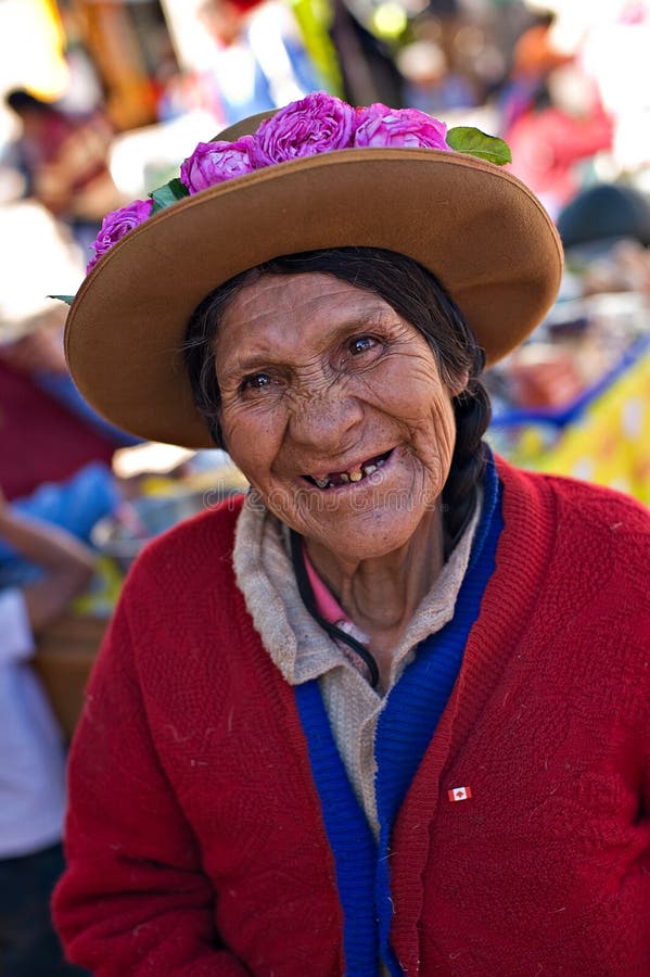 Peruvian Woman Peels Potatoes at a Market, Puno Editorial Photo - Image ...