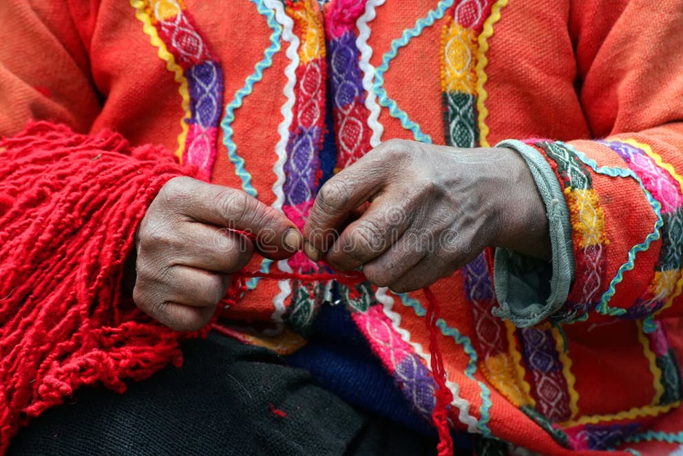 Peruvian Yarn Spinner stock image. Image of traditional - 1618939