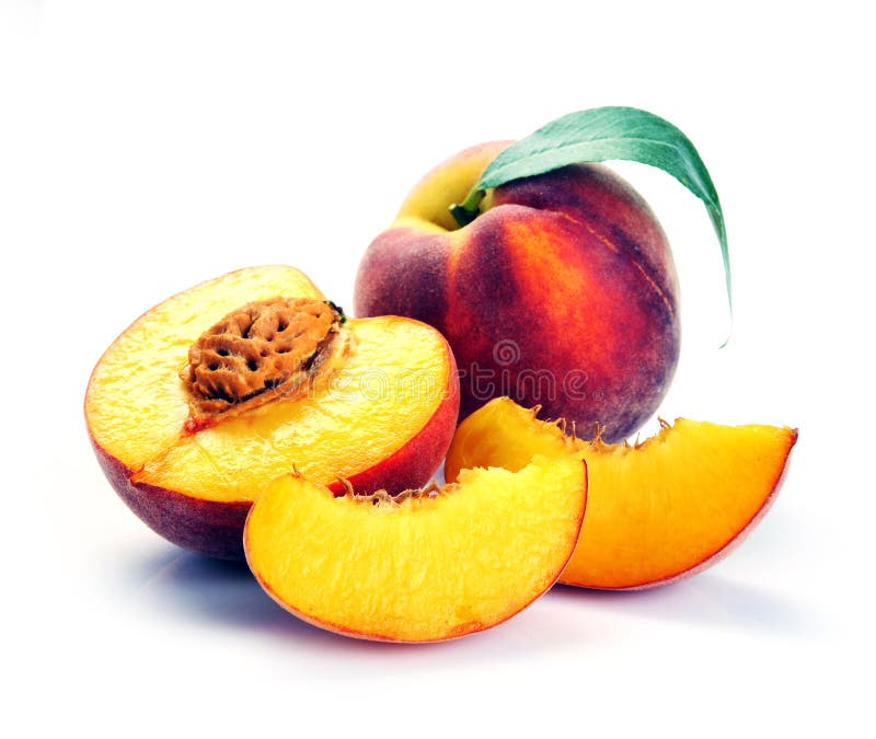 Perzik stock foto. Image of bladeren, rood, zomer, organisch - 34053684