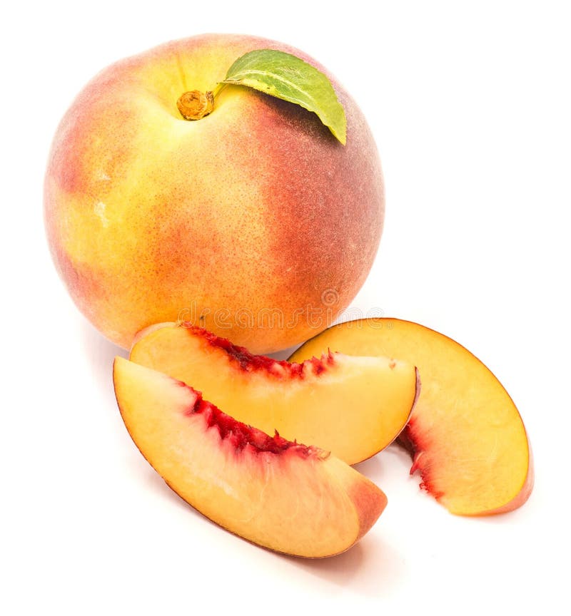 Perzik op wit stock afbeelding. Image of gevoelig, groep - 103780443