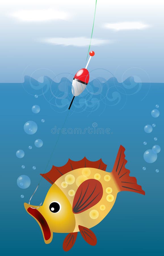 Pesca Del Ejemplo Del Vector EPS10. Cielo, Agua, Y Stock de ilustración ...