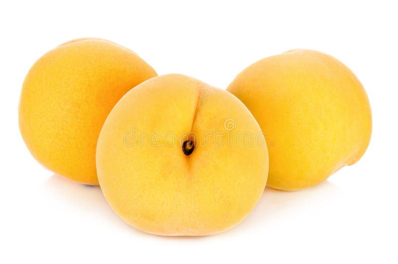 Pesca Gialla Isolata Sui Precedenti Bianchi Immagine Stock - Immagine ...