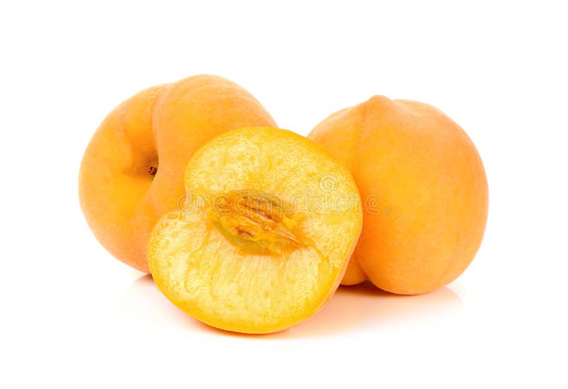 Pesca Gialla Isolata Sui Precedenti Bianchi Immagine Stock - Immagine ...