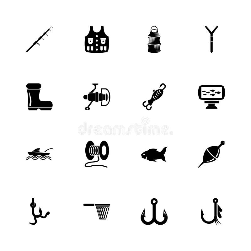 Pesca - Iconos Planos Del Vector Ilustración del Vector - Ilustración ...