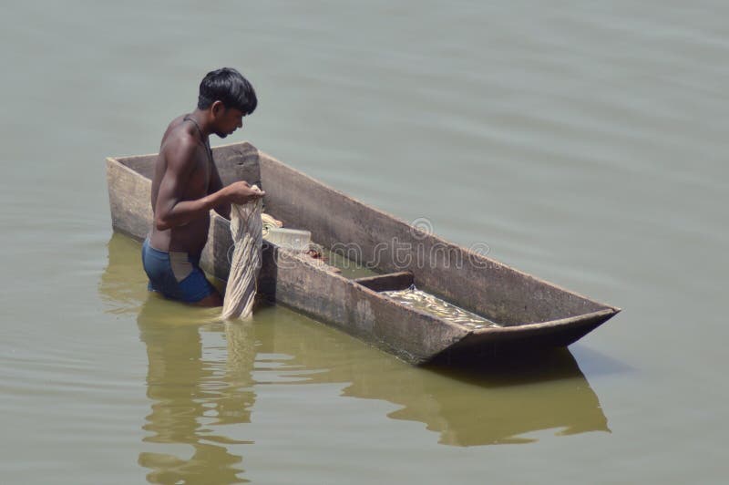 Pescador indio imagen editorial. Imagen de cubo, asia - 14733260