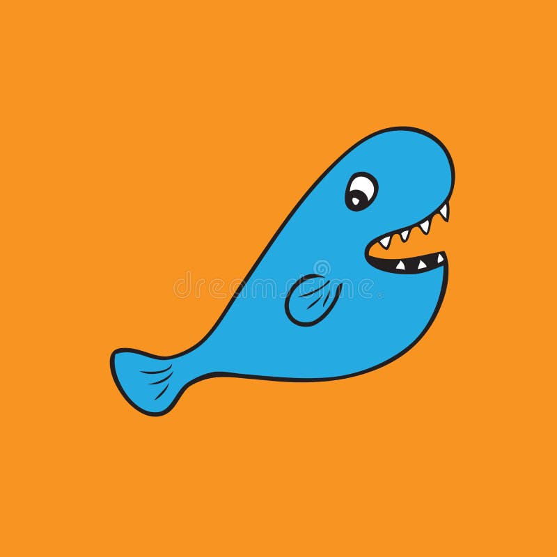 Pescados con los dientes ilustración del vector. Ilustración de negro ...