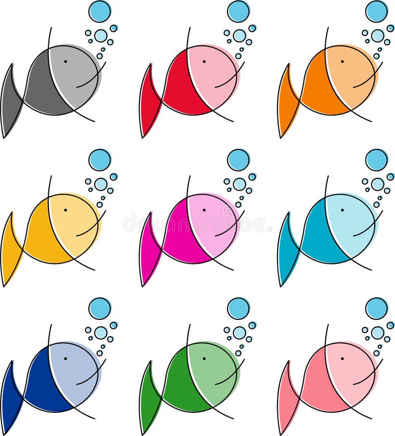 Pescados coloreados ilustración del vector. Ilustración de pescador ...