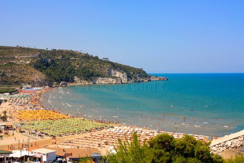 Peschici beaches, Italy stock photo. Image of panorama - 6337946