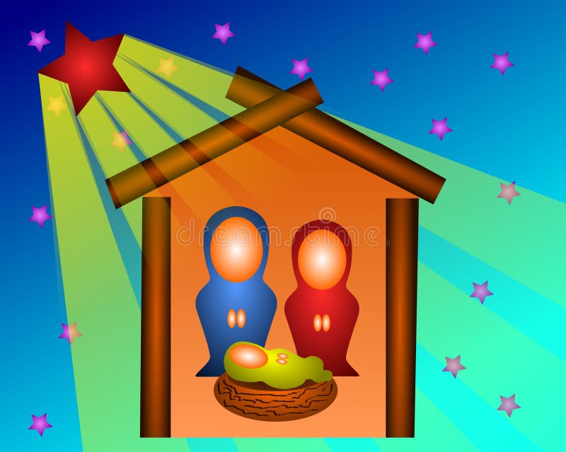 Pesebre stock de ilustración. Ilustración de religioso - 16094316