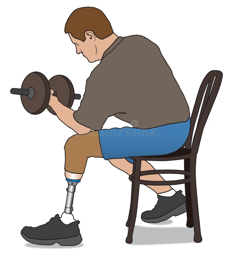Peso Di Sollevamento Dell'amputato Illustrazione Vettoriale ...