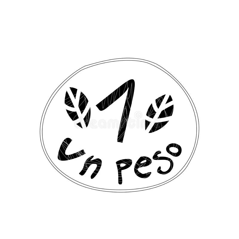 Peso Icon Doodle. Outline Illustration Peso Vector Icons. Vector ...