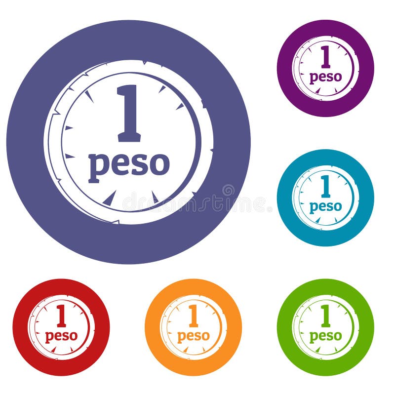 Peso icons set stock vector. Illustration of collection - 96661175