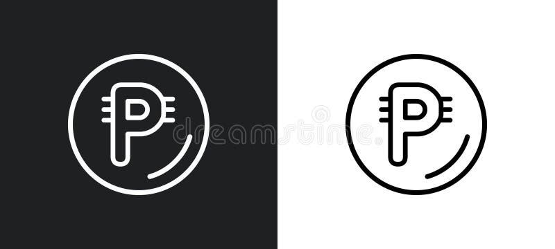 Peso Outline Icon in White and Black Colors. Peso Flat Vector Icon from ...