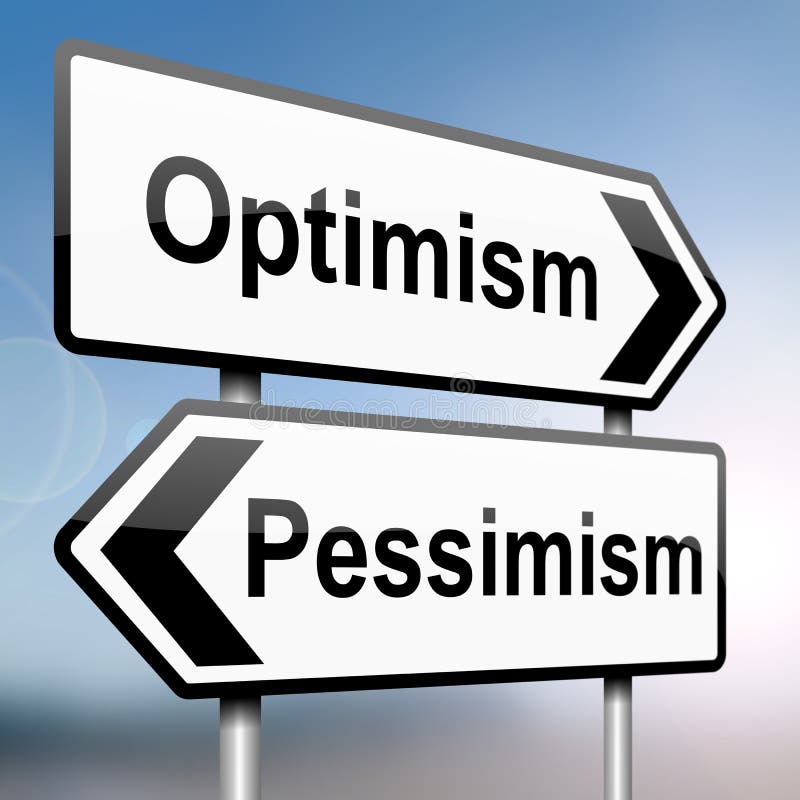 Pessimisme ou optimisme. illustration stock. Illustration du optimiste ...