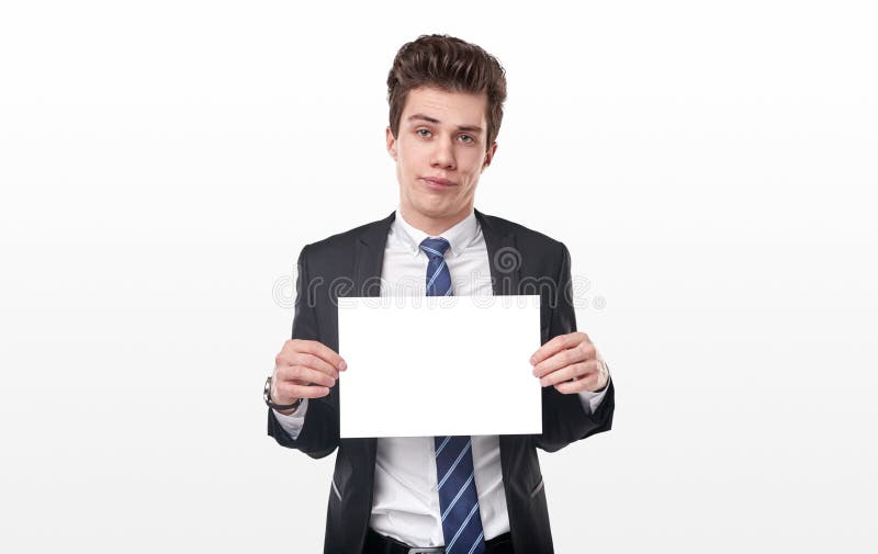 Comic Businessman Showing Stop Gesture Stock Photo - Image of ...