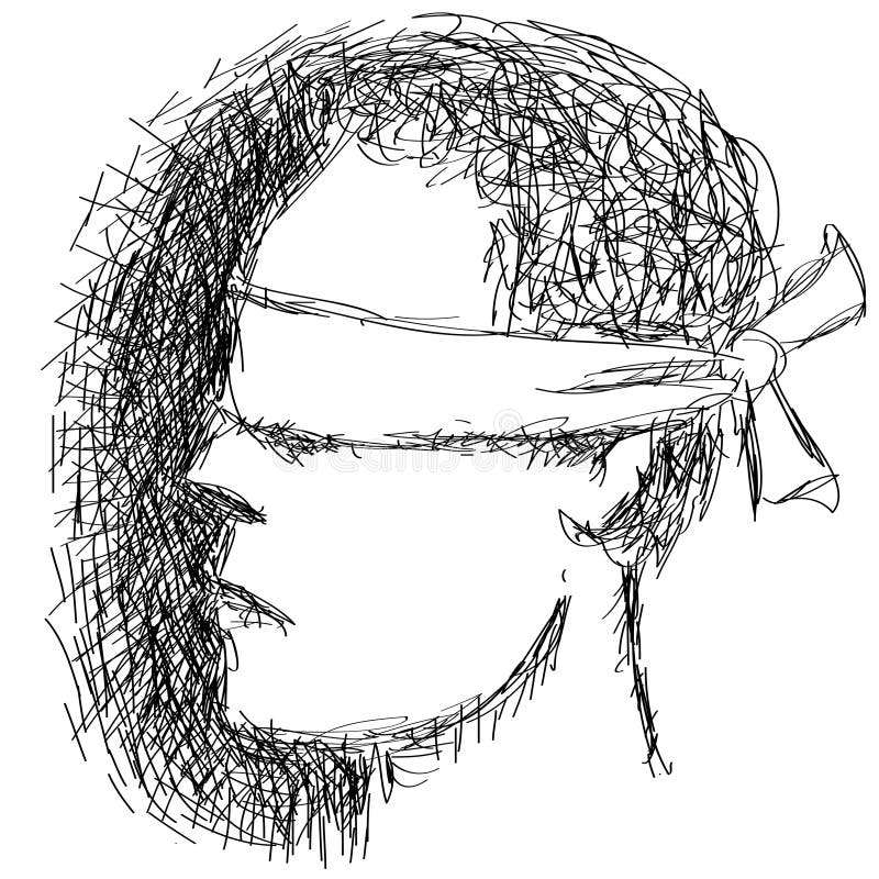 Pessoa de olhos vendados ilustração do vetor. Ilustração de vendado ...