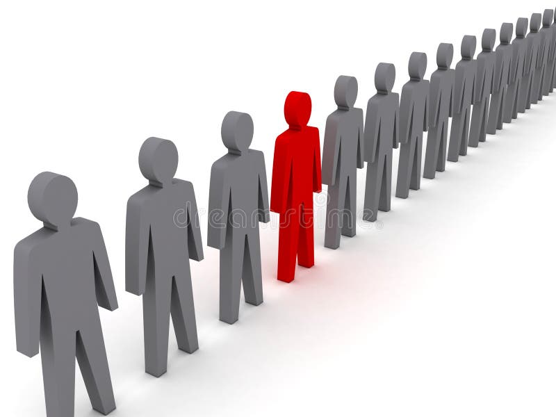 Pessoa incomum na fileira. ilustração stock. Ilustração de grupo - 28933447