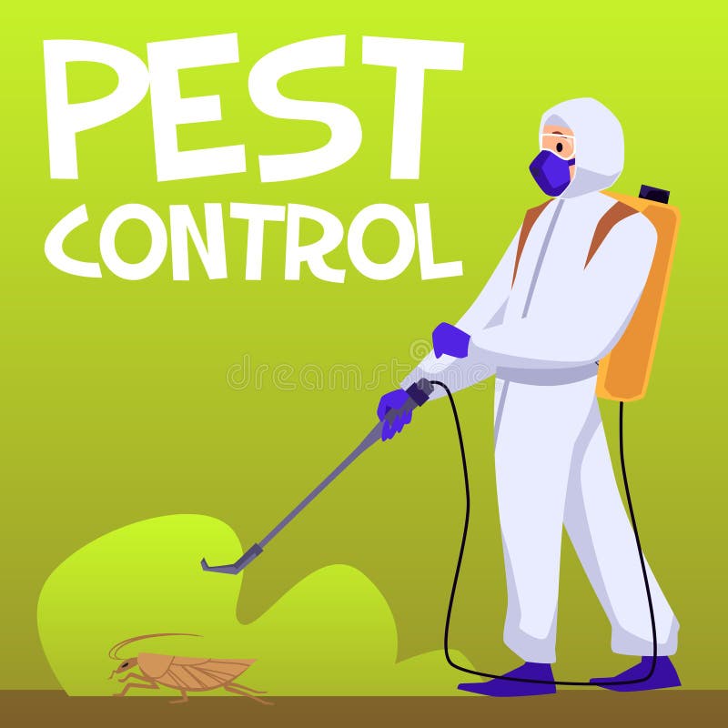 Pest Control Service, Insects and Rodents Under Red Prohibition Sign ...