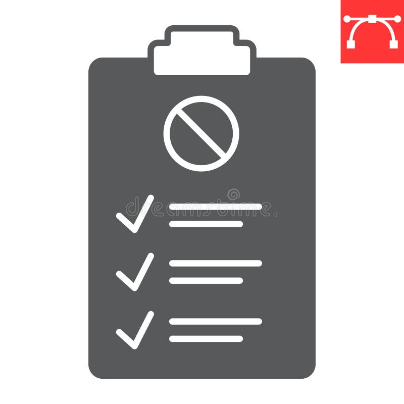 Pest Control Checklist Glyph Icon Stock Vector - Illustration of agenda ...