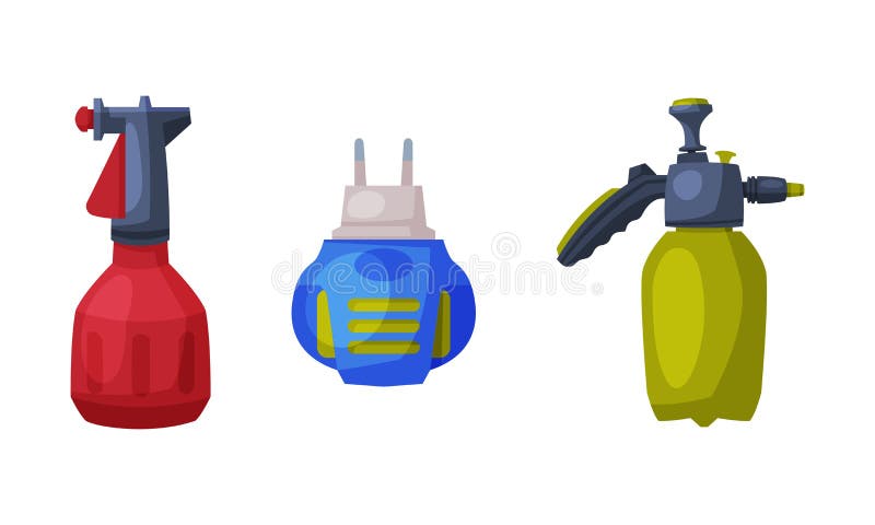 Pest Control with Chemical in Bottle Vector Set Stock Illustration ...