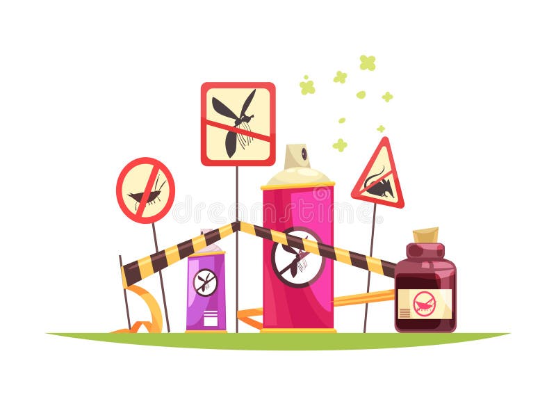 Pest Control Chemicals Composition Stock Vector - Illustration of ...