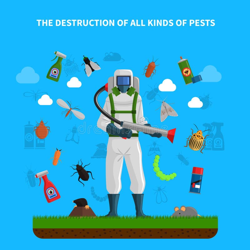 Pest Control Set stock vector. Illustration of network - 63160297