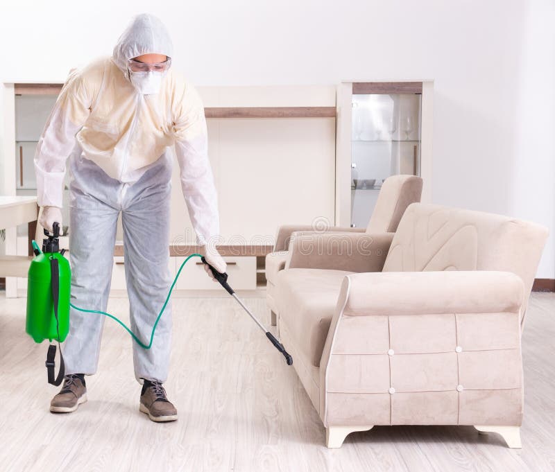 Pest Control Contractor Working in the Flat Stock Image - Image of ...