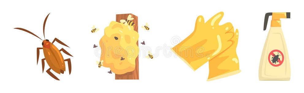 Pest Control and Insect Extermination Service Element Vector Set Stock ...