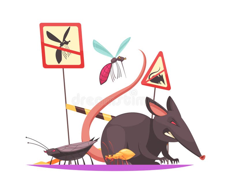 Pest Control Insects Composition Stock Vector - Illustration of destroy ...