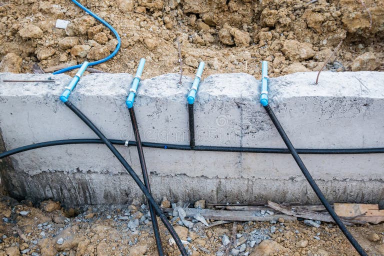 Pest Control Pipe System Install at New House Construction Stock Image ...