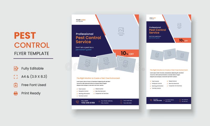 Pest Control Service Flyer Template, Professional Pest Control Services ...