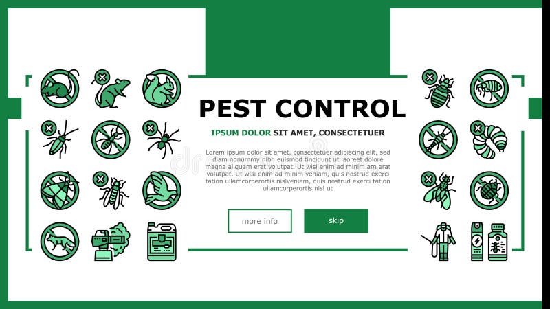 Pest Control Service Treatment Landing Header Vector Stock Vector ...