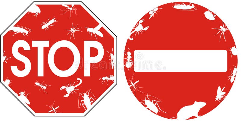 Rodent And Pest Warning Signs Stock Vector - Illustration of stop ...