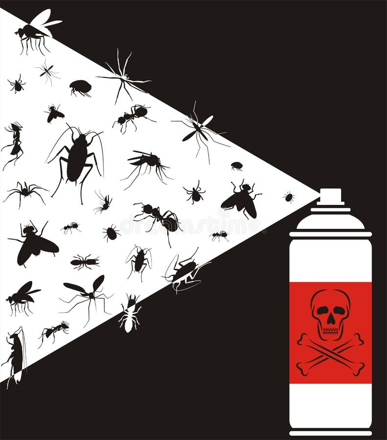 Pest Control - Warning Sign Stock Illustration - Illustration of flea ...