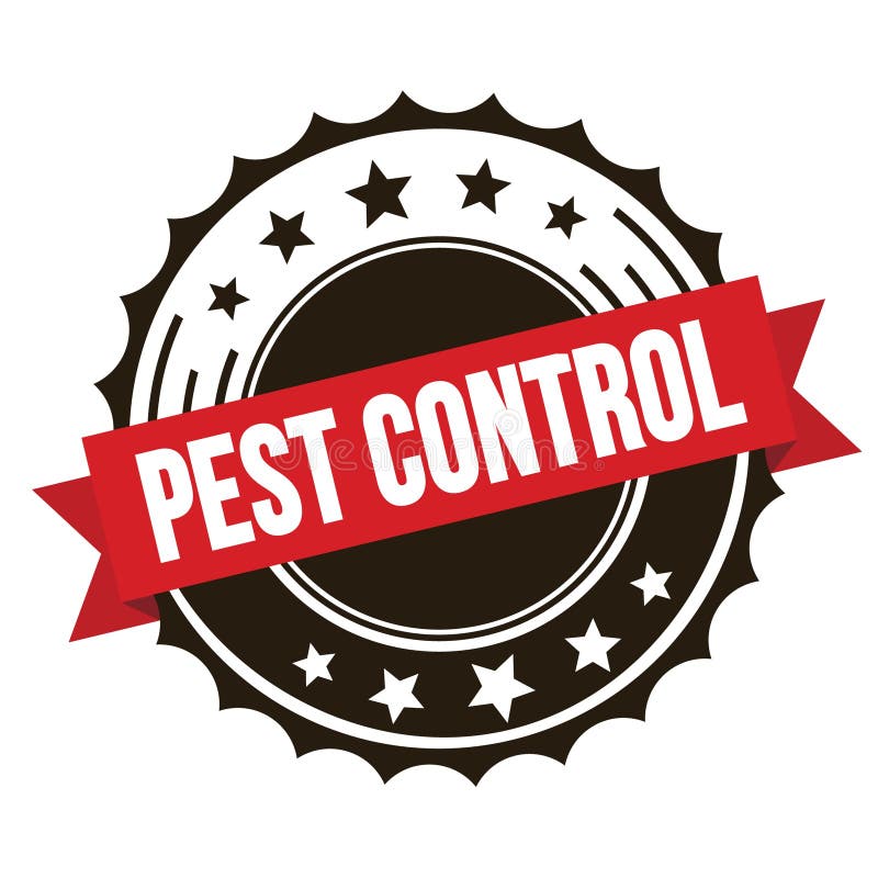 PEST CONTROL Text on Red Brown Ribbon Stamp Stock Illustration ...