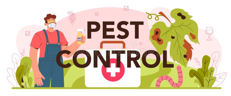 Pest Control Typographic Header. Wine Production Concept Stock Vector ...